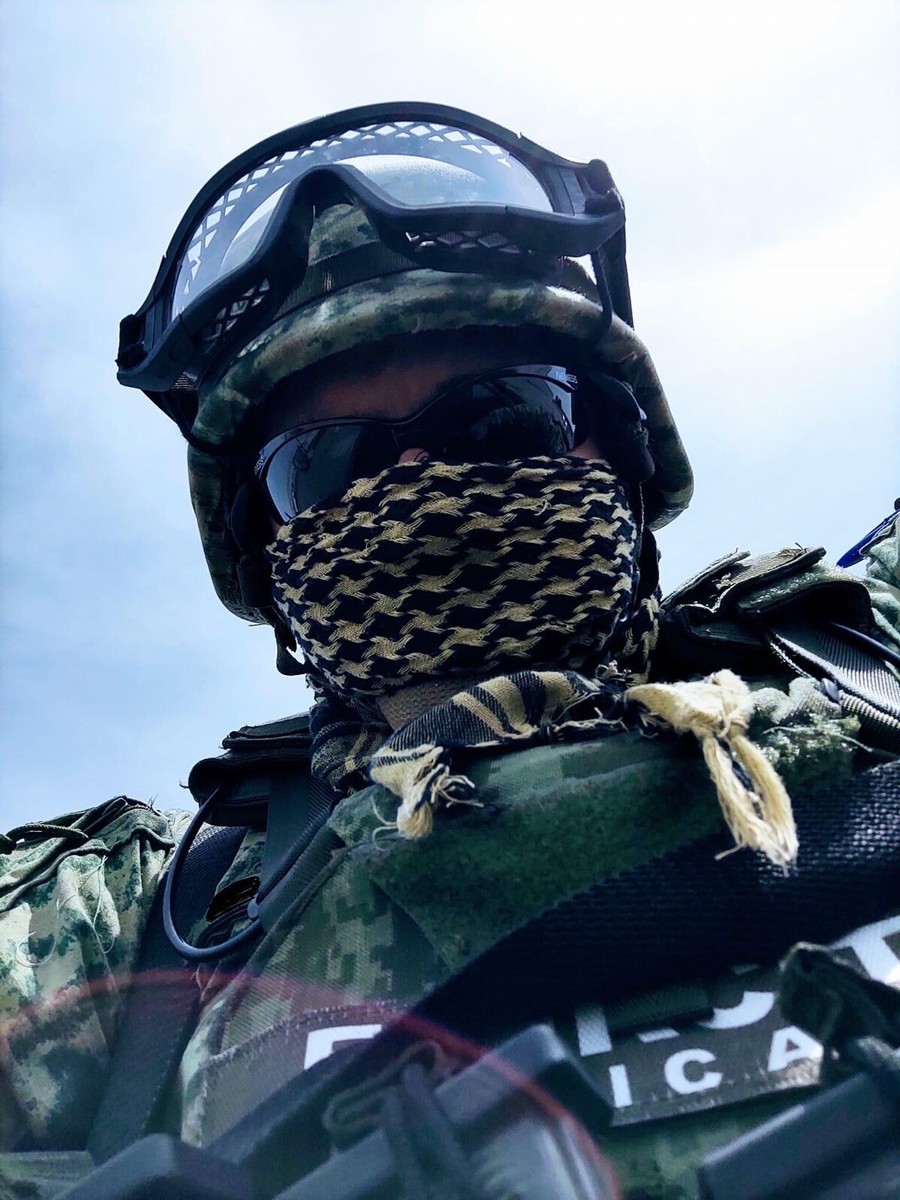 Black Military Shemagh Black & Gray Cotton Shemagh Scarf: Tactical