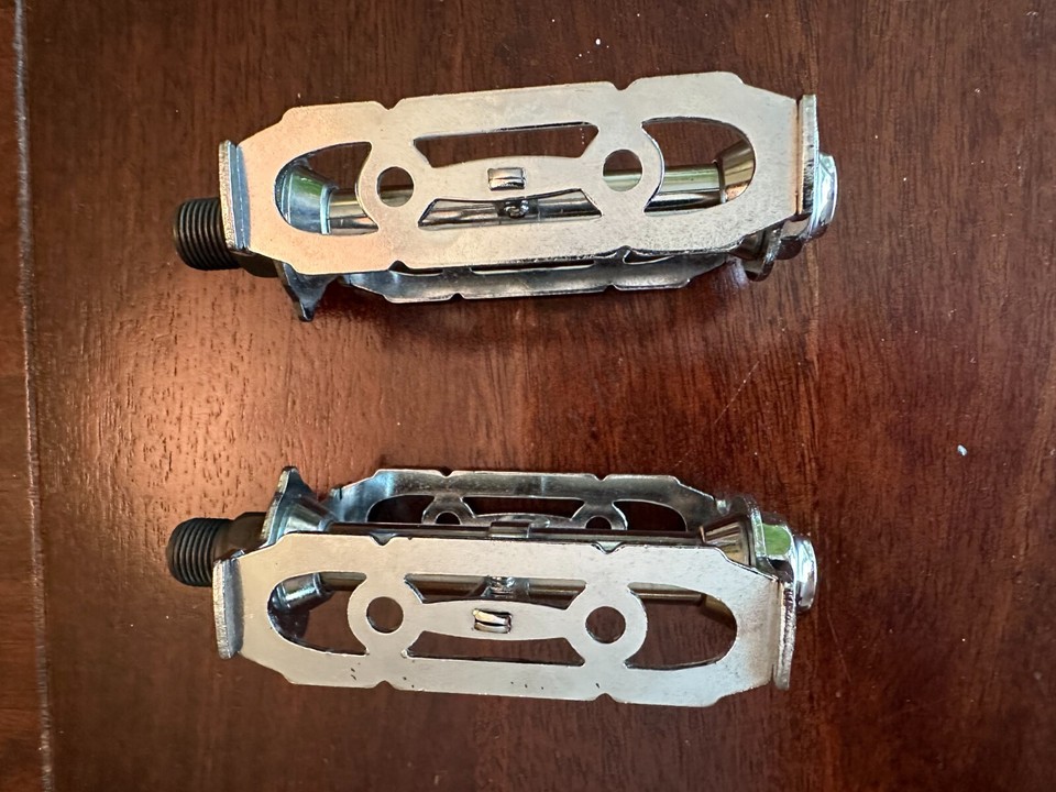 NOS Vintage Mint LYOTARD Model 460A Chrome Steel Bike Pedals France STD ...