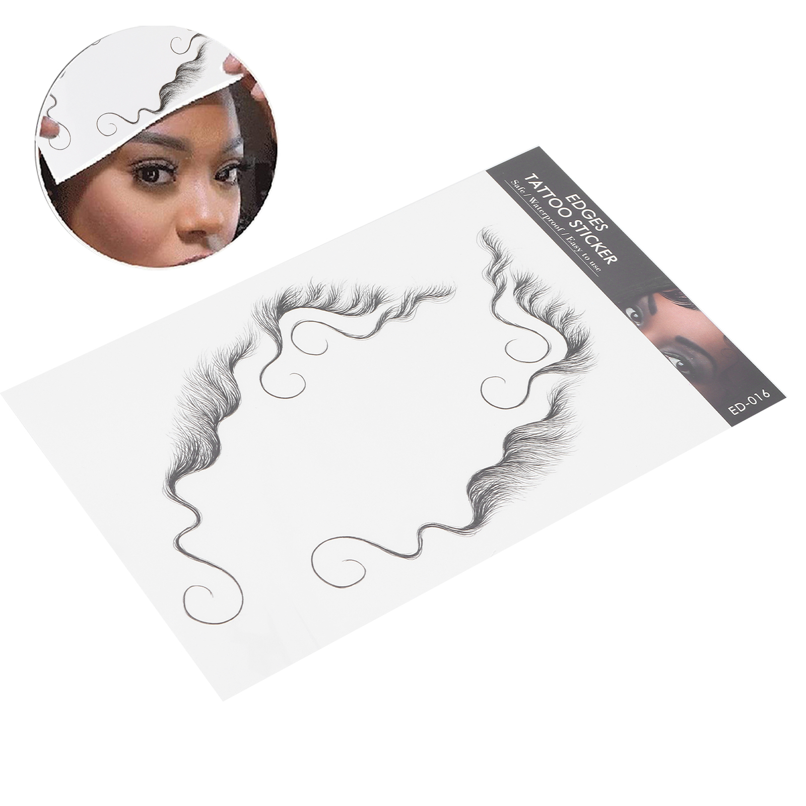 (ED-16)Waterproof Fake Hairline Sticker Women Natural Edge Hair Tattoo ...