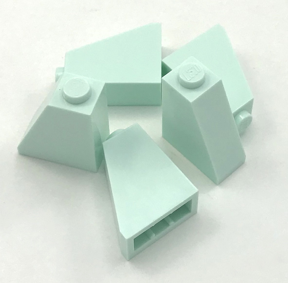 Lego 5 New Light Aqua Sloped 65 2 x 1 x 2 Pieces | eBay