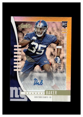 2019 Absolute Signature Rookies Gold Stars Autograph Deandre Baker RC ...