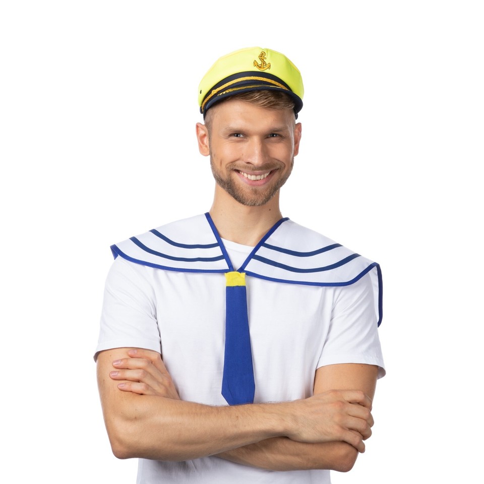 Captain Sailor Hat Deluxe Fancy Dress Costume Naval Officer Marine ...