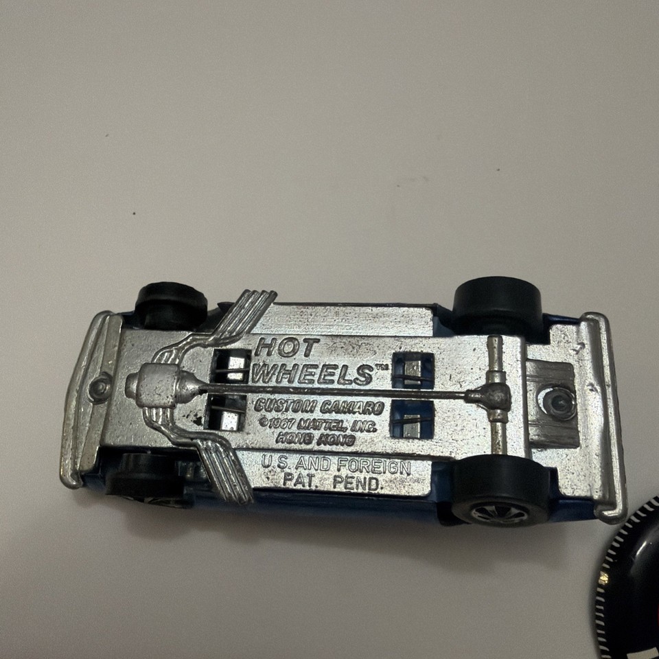 1967 Redline Hot Wheels Custom Camaro Blue, Light Blue Interior With ...