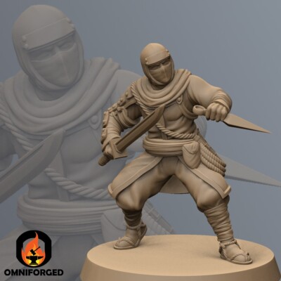 Samurai Miniature Mizuchi Ninja Mini Dungeons and Dragons Mini DnD 5e ...