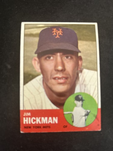 1963 Topps Baseball Card #107 Jim Hickman New York Mets ExNm Free ...