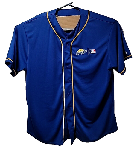 Majestic MLB Baseball Snapple Sponsor Cool Base Jersey Blue Size 3XL | eBay