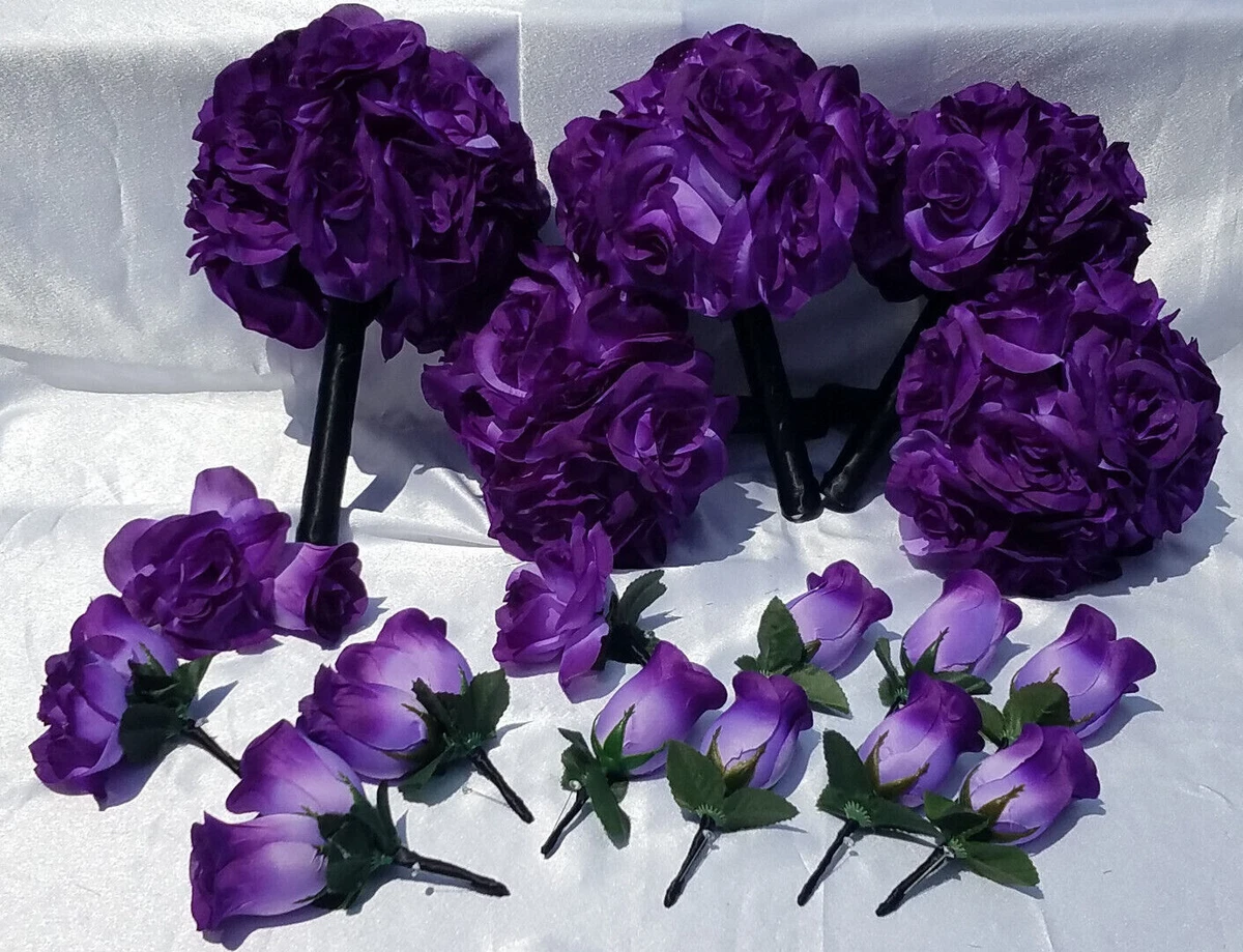 Dark Purple Roses Wedding