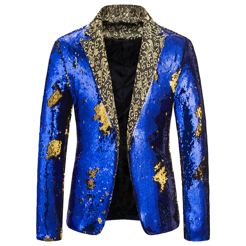 Men Jacket Sequin Glitter Blazer Suit Bling Men Tuxedo Club Gentleman ...