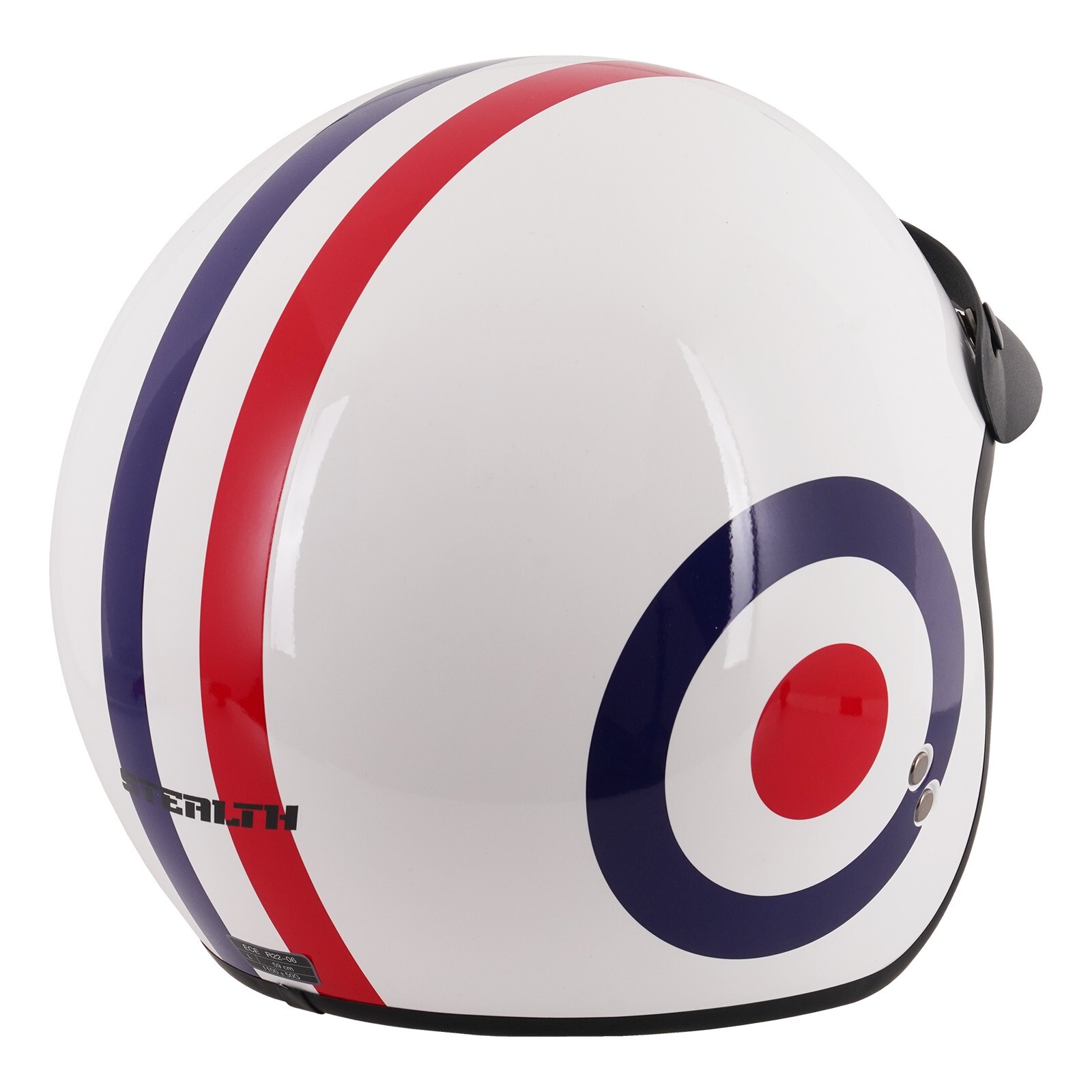 Open Face Scooter Helmet Crash Helmet Roundel Moped For Vespa Lambretta ...
