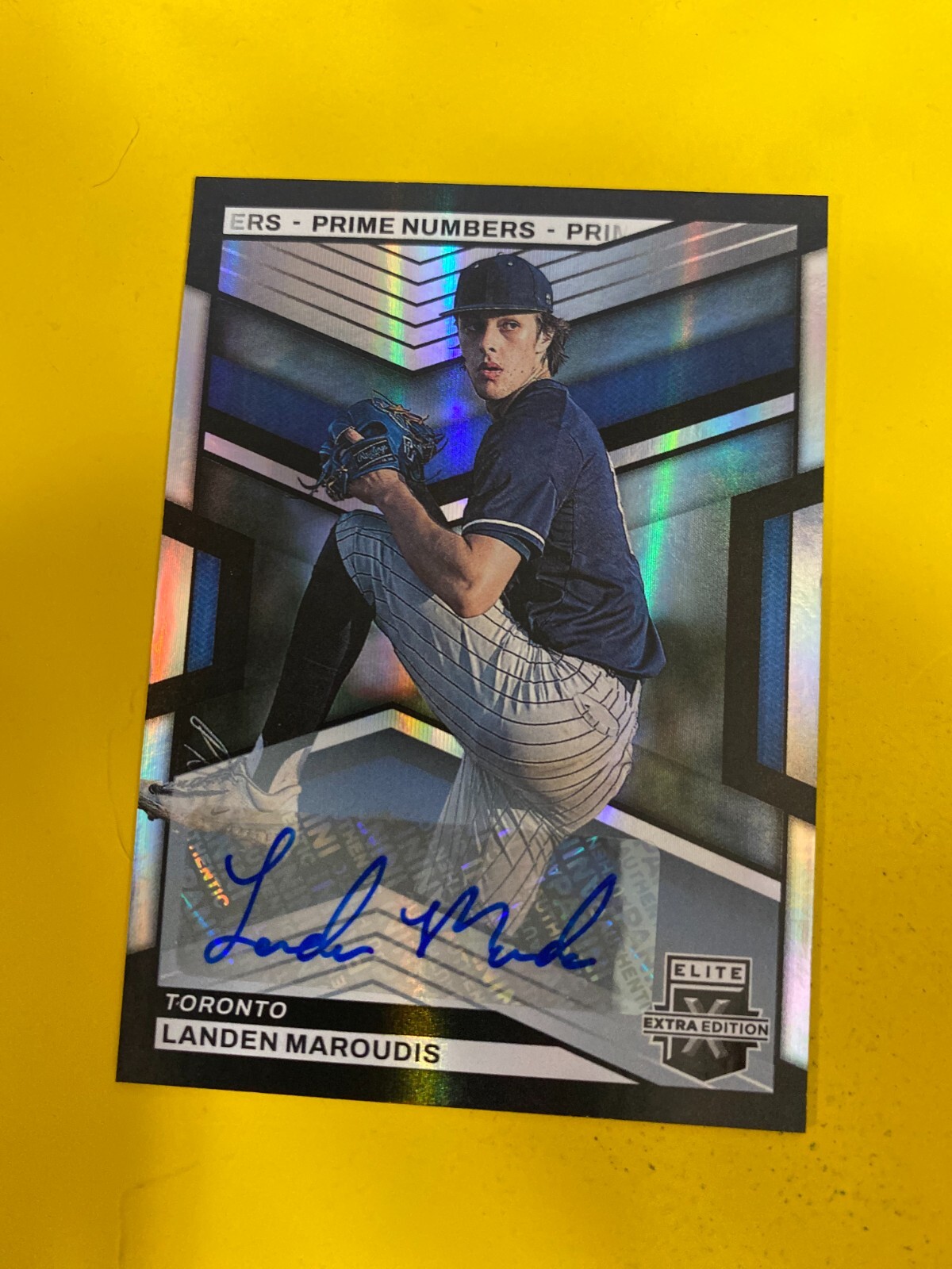 RS24163 2023 Elite Signatures Prime Numbers A AUTO #134 Landen Maroudis ...