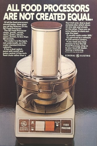 General Electric Food Processor Small Appliance for Chefs Vintage Print ...