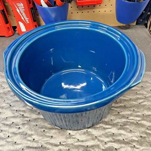 Rival Crock Pot 3656 Ceramic Insert Stoneware Server Round Blue Vintage ...