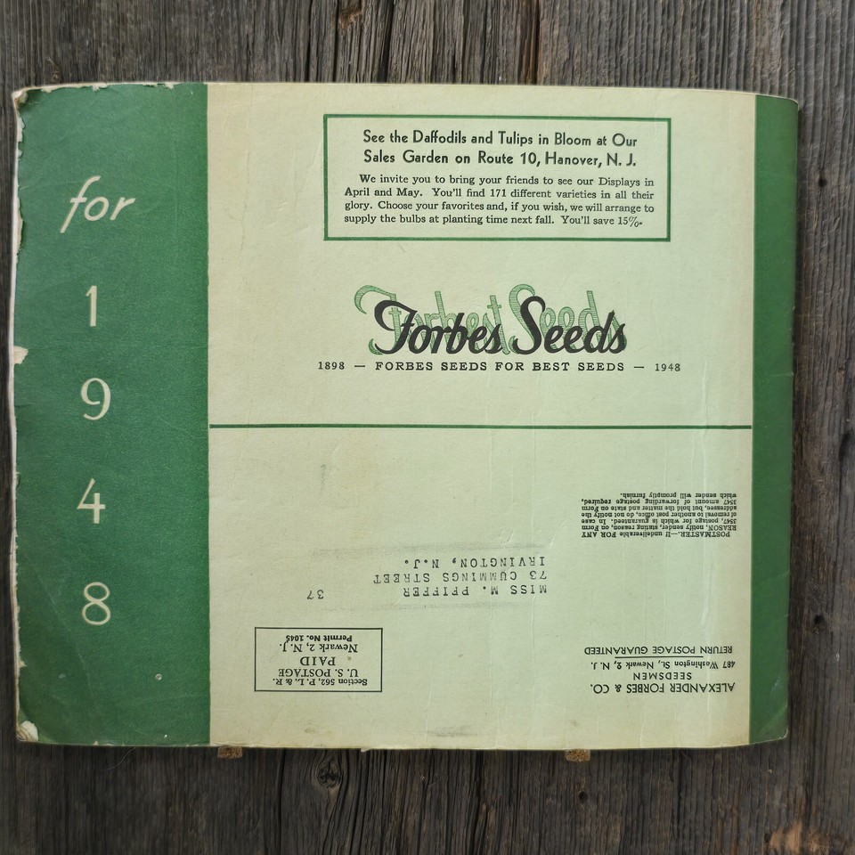 1948 Alexander Forbes Seeds Catalog Seed Plant Garden Vegetable Newark ...