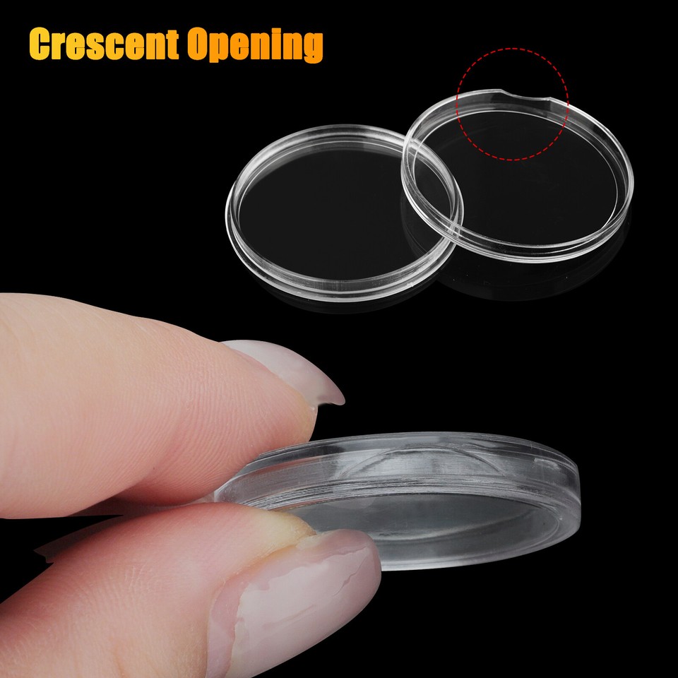 100X Coin Holder Capsules Case 25mm Clear For US Quarter Dollar with ...