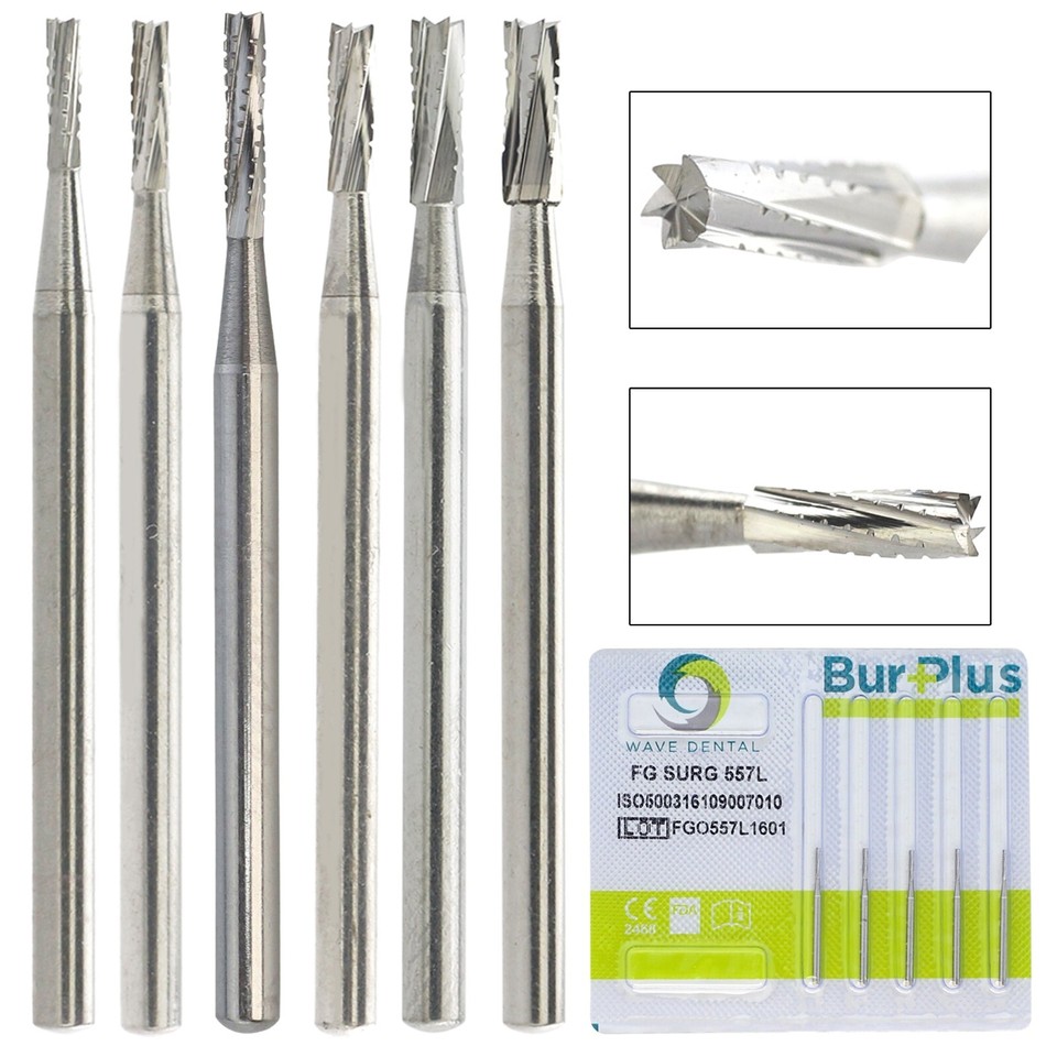Wave Dental Surgical Bur Long 557L 702L 701 558 556 Carbide Burr 25mm ...