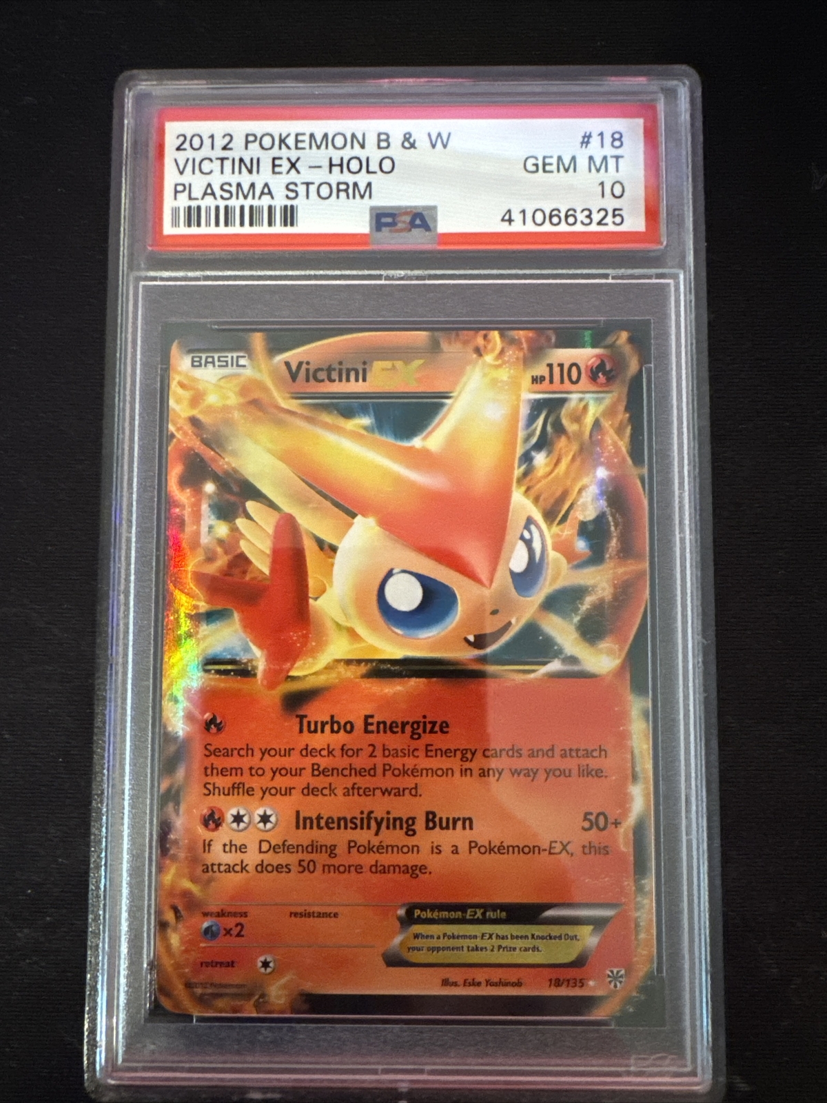 Pokemon BW PLASMA STORM VICTINI EX #18/135 Holo Foil Card Psa 10 Gem ...