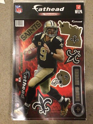 FATHEAD Teammates Drew Brees 9"x17" + 5 Decals Saints QB Legend New old ...