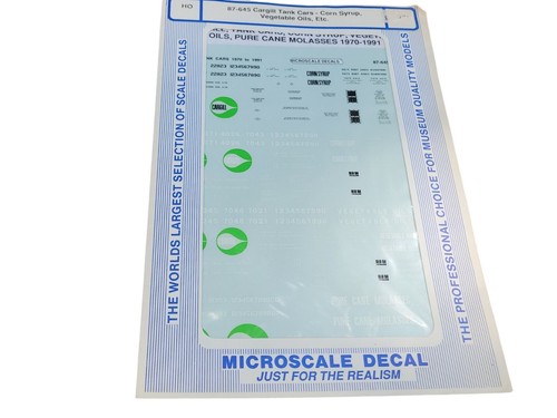 MICROSCALE DECALS 87-645 Cargill Tank Cars Corn Syrup Vegetable Oils ...