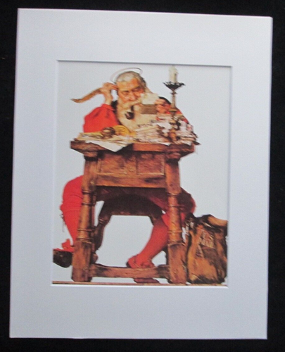 Norman Rockwell "Santa Reading Mail"- Matted Art Print | eBay
