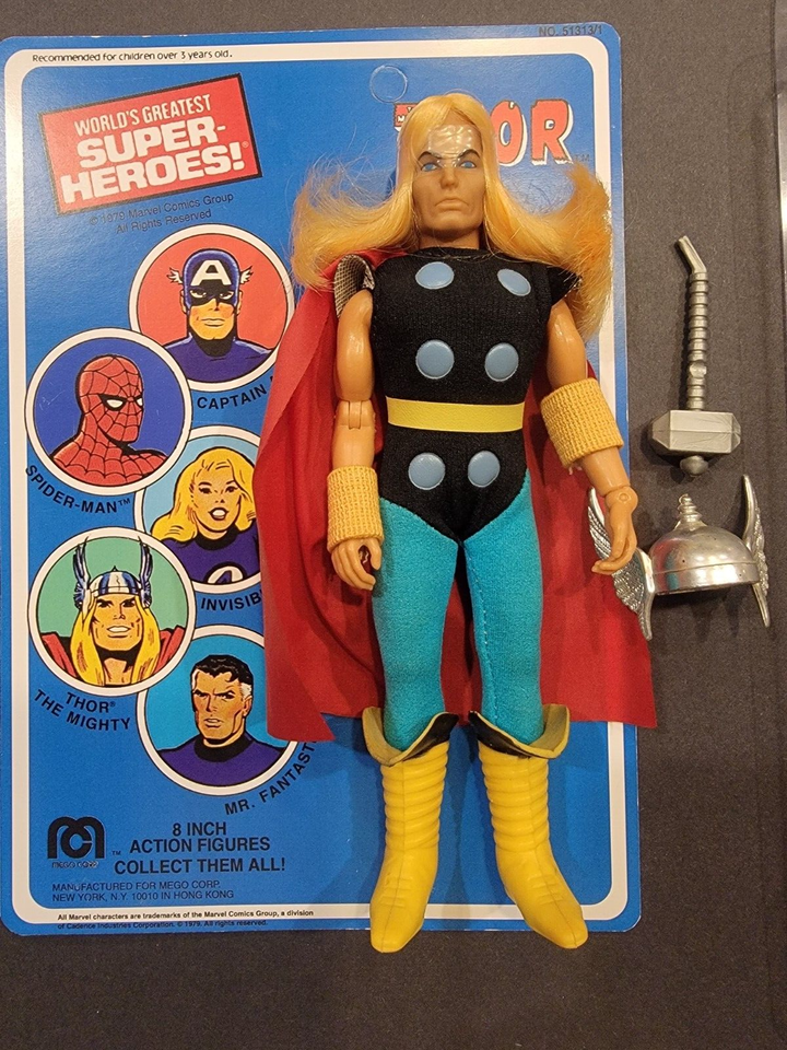 Vintage MEGO 1974-1975 THOR - WGSH Action Figure w/ Repro Cardback and ...