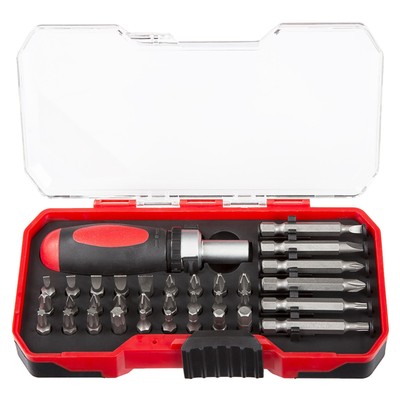 Stalwart Professional Stubby Ratchet and Screwdriver Bit Set 34 Pieces ...