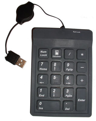 USB 18-Key NUMBER PAD Portable Travel Slim Keyboard w/ Retractable USB ...