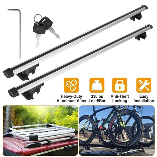 47" Car Universal Top Roof Rack Cross Bar Luggage Cargo Carrier Rails ...