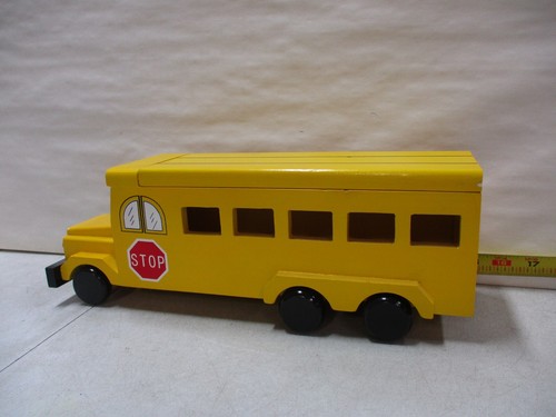 Wooden School Bus Pull Toy | eBay