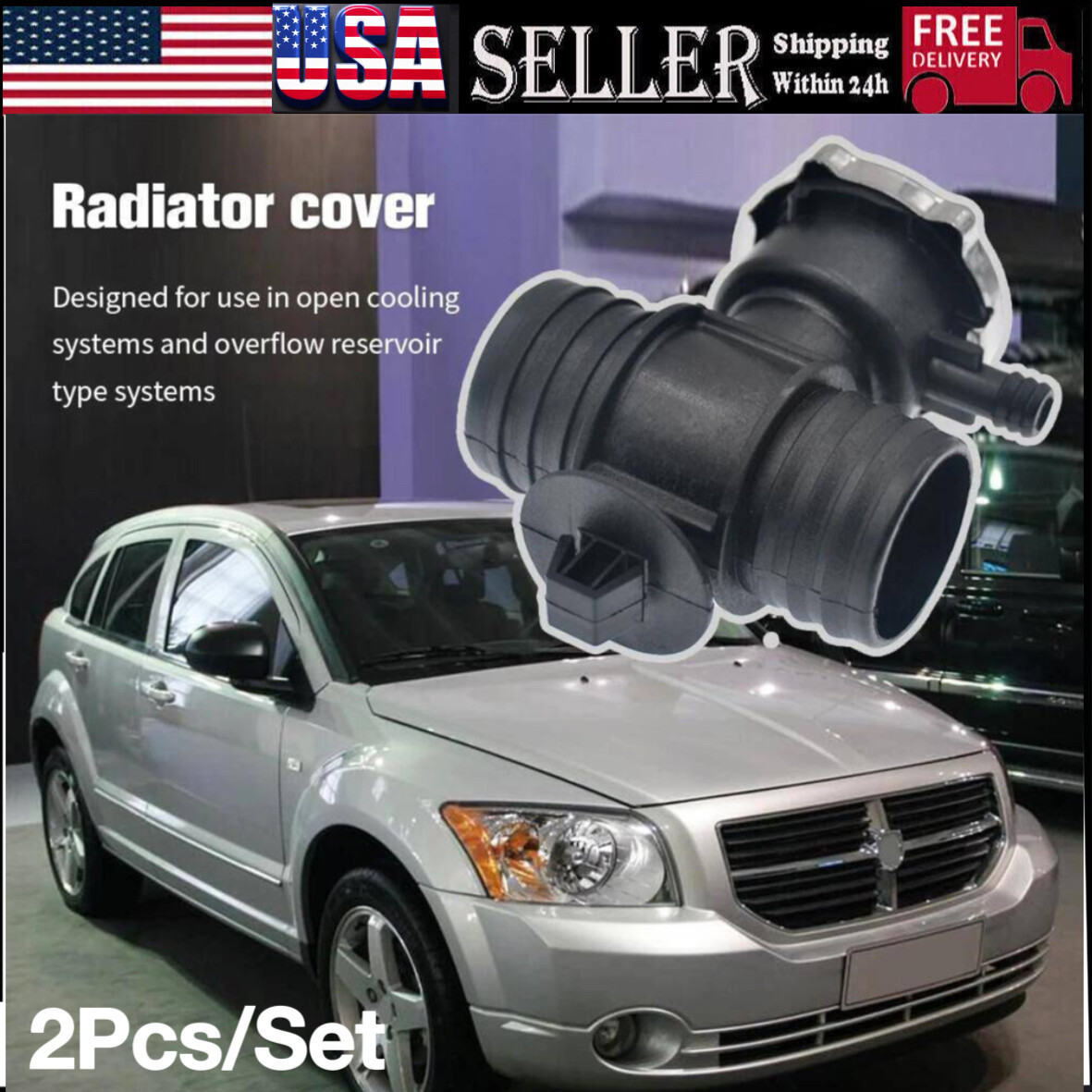 Coolant Neck Radiator Hose Connector & Cap 52028974AA For Chrysler Jeep ...