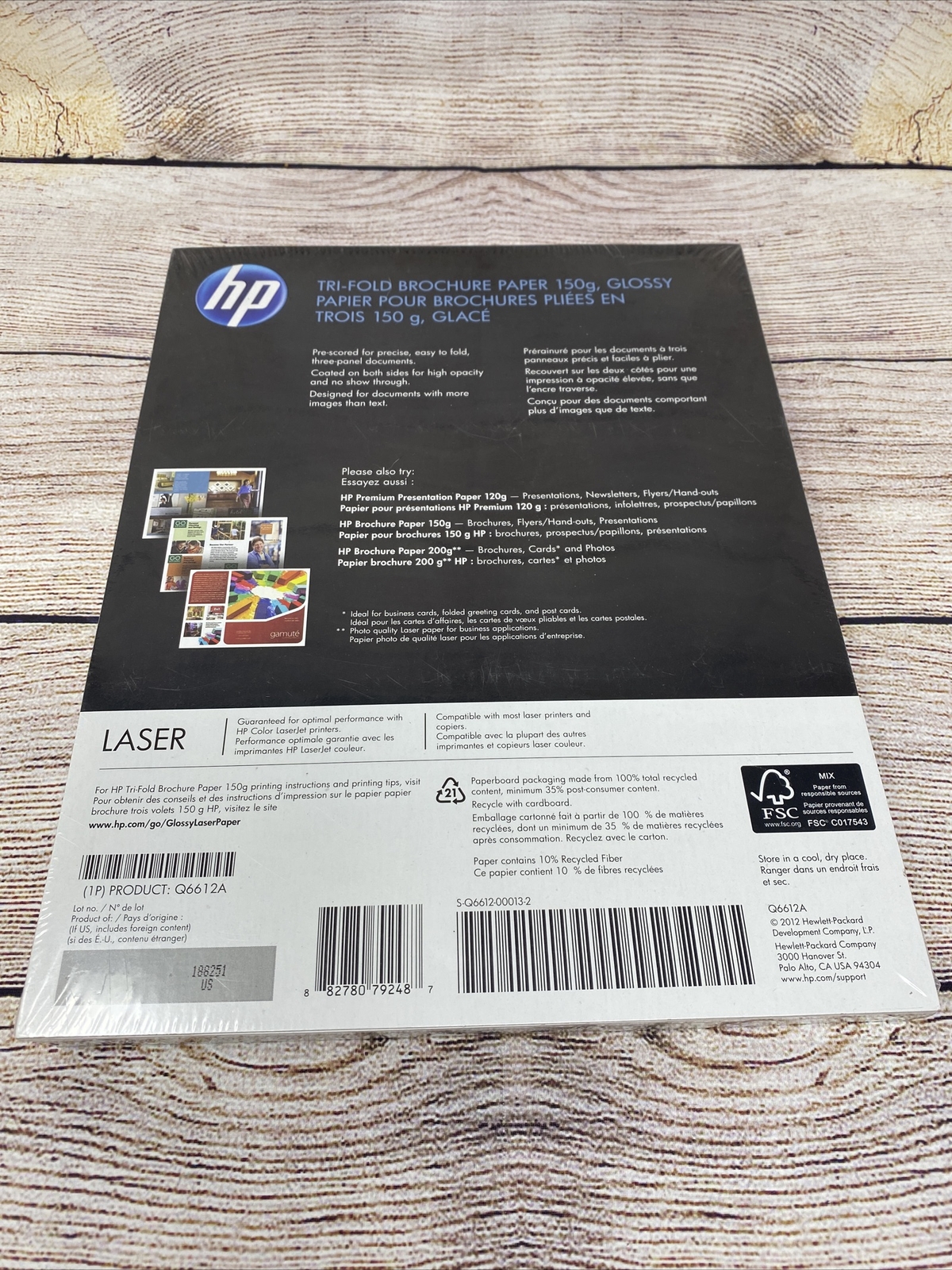 HP Tri-Fold Laser Brochure Paper, 8-1/2 x 11, Glossy, 2-Sided Printing ...