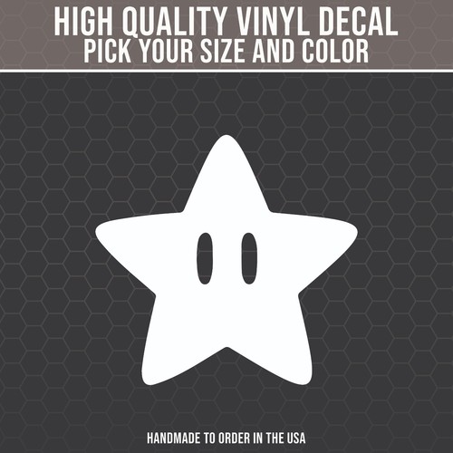 Mario Star Decal for Car Gaming Decal, Super Mario Sticker, Starman ...