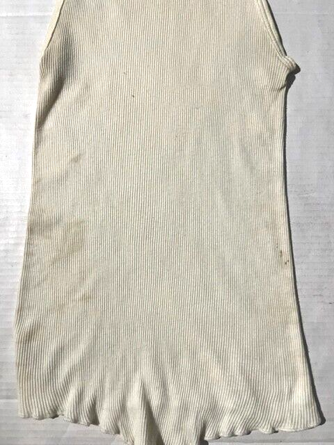 Vintage JOCKEY Mens White 100% Ribbed Cotton Stained Tank Top Underwear ...