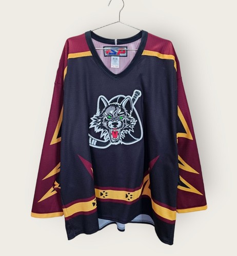Chicago Wolves Hockey Jersey AHL Black Alternate Men's Size XL | eBay