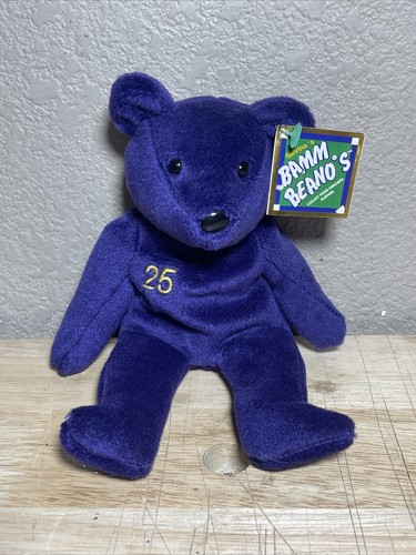 Salvinos Bamm Beanos Mark McGwire #25 Purple Bear Plush Stuffed Animal 1998 | eBay