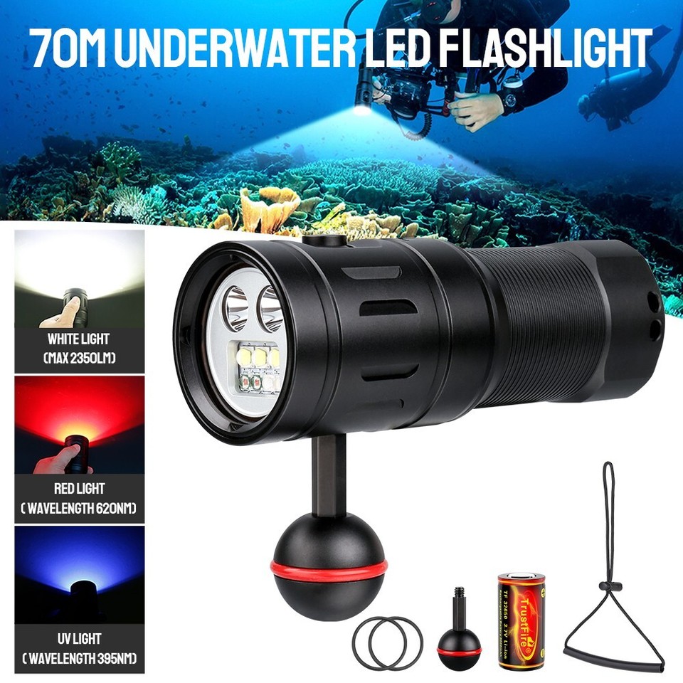 TrustFire Scuba Diving Light 2350 Lumens Dive Lights Underwater 100m ...