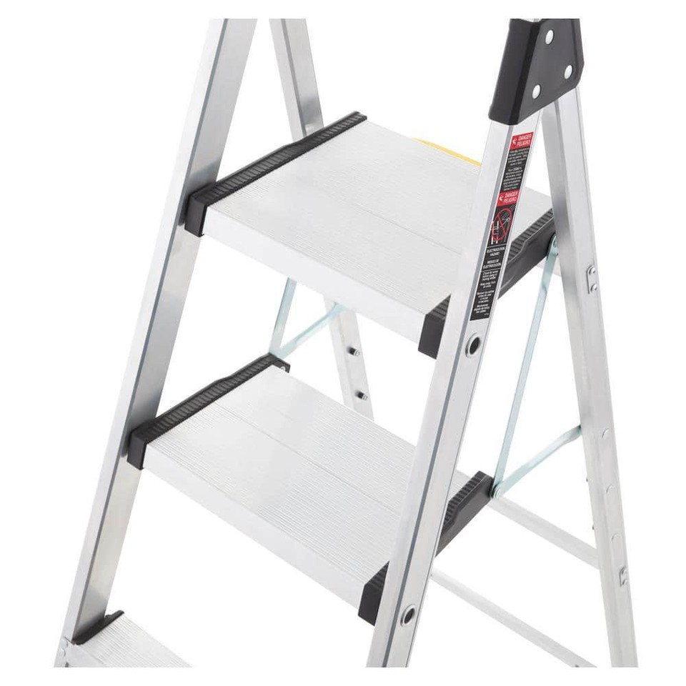 Ladder 5.5 ft Aluminum Dual Platform Project Bucket 300 lb. Capacity IA ...