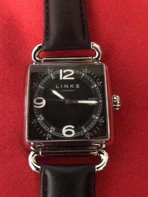 LINKS OF LONDON Men's Driver Square Stainless Steel Leather Watch. | eBay