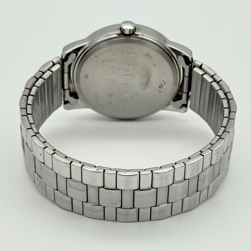 Men's TIMEX Easy Reader Classic Silver Tone 38mm Watch, Steel Flex Band ...