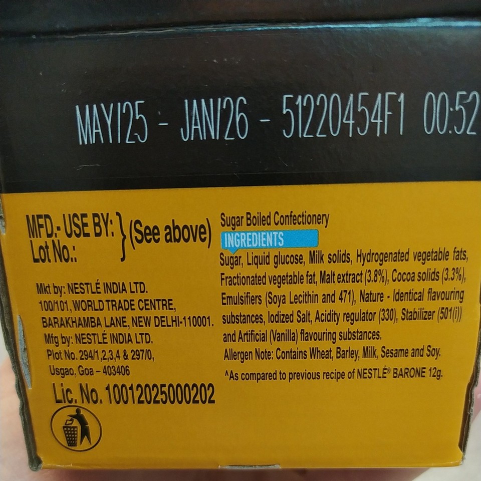 Nestle Bar One Chocolate Indian South African Full Box 30 x 12g Mini ...