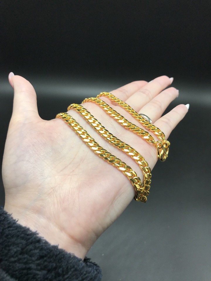 9999 24k Gold Solid Round Cuban Link Chain 100 Gram 22 Inches Custom ...