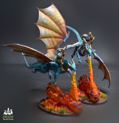 Stormdrake Guard with flaming bases Stormcast** COMMISSION ** pro ...