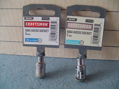 Craftsman Max Axess Through Sockets 1/4" Drive 5MM,7MM 6 Point 29255 ...