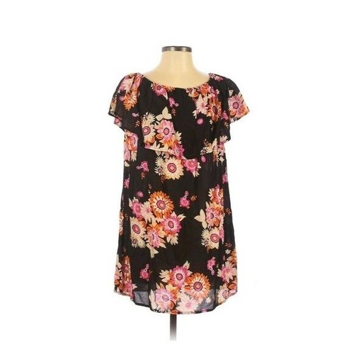 Raviya Womens Size Small Black Floral Off Shoulder Sun Shift Dress ...