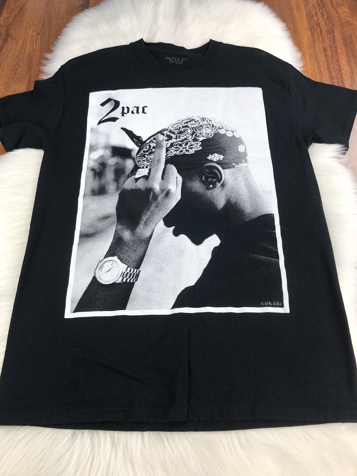 Tupac Shakur Shirt 2 Pac 90s Black Rap Mens Hip Hop S… - Gem