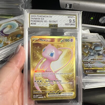 2023 Pokémon MEW EN-151 Mew EX 205/165 Gold Hyper Rare Graded AGS 9.5 ...