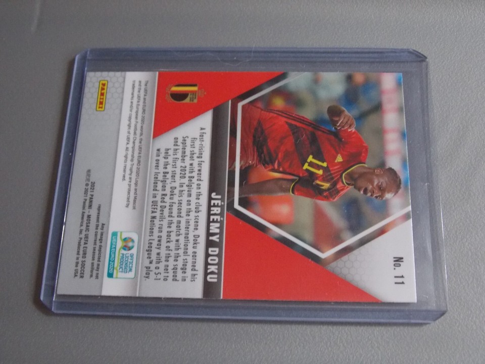 Jeremy Doku 2021 Panini Mosaic UEFA EURO Soccer RC Rookie Card #11 ...