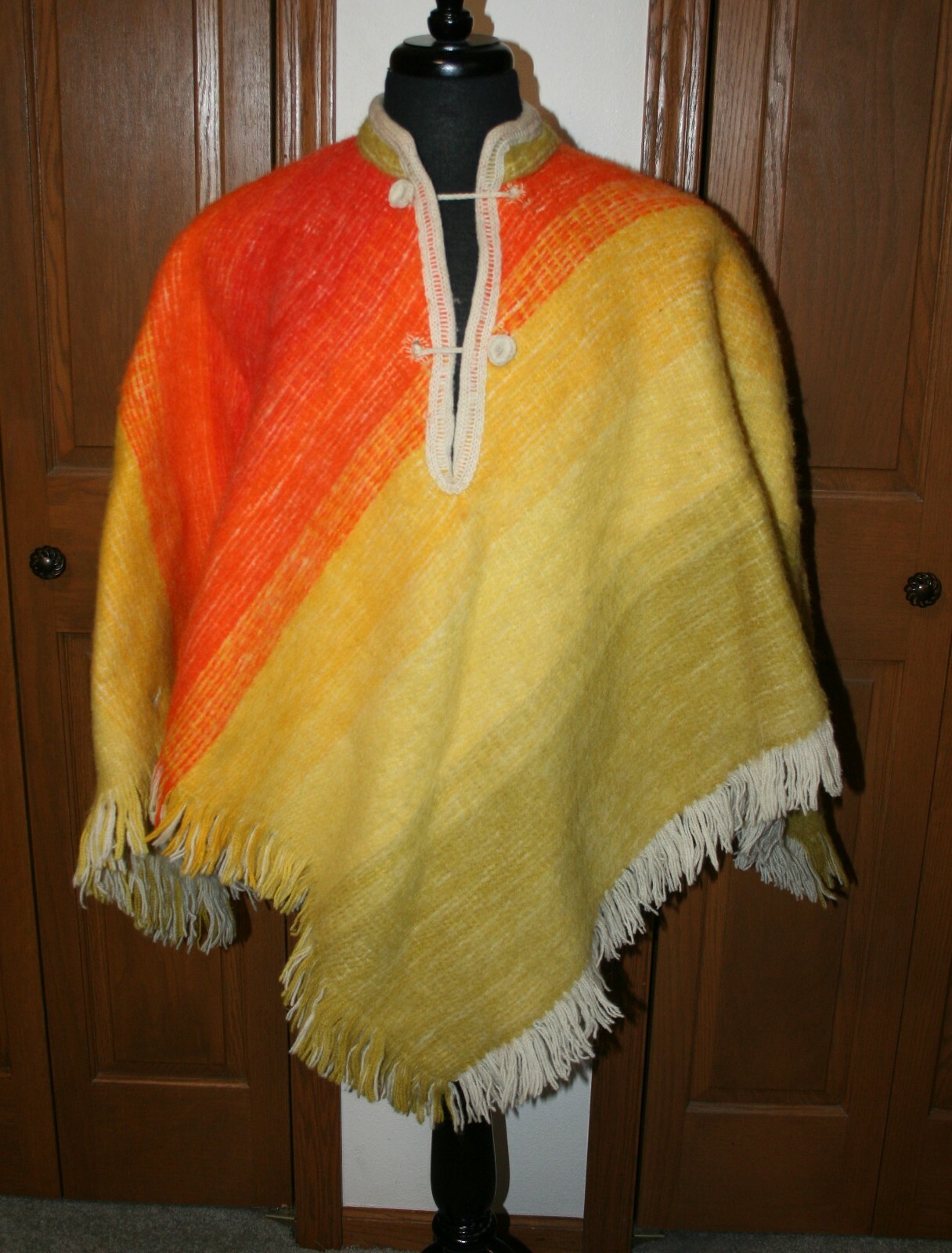 WOOL Poncho Southwestern Tribal? Native Mexican? Hand… - Gem