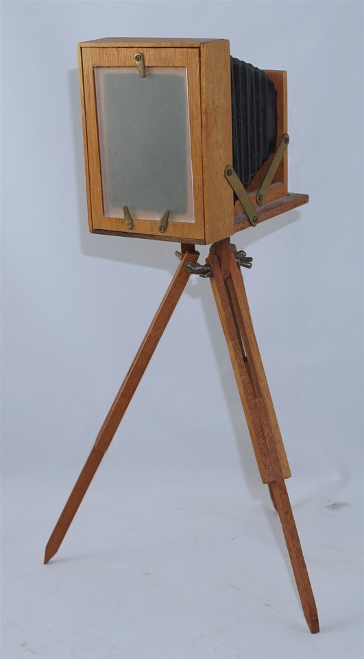 Wooden Miniature of Antique View Camera on Tripod | eBay