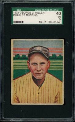 1933 George C. Miller Charles Red Ruffing Yankees SGC 3 VG LOOK! | eBay