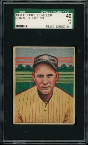 1933 George C. Miller Charles Red Ruffing Yankees SGC 3 VG LOOK! | eBay